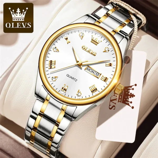 Olevs Luxury Men’s Quartz Watch (White ) – EixBazar